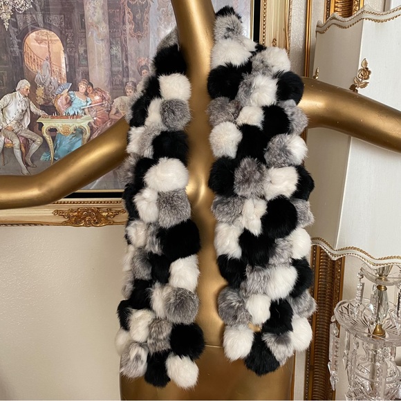 Accessories | Vintage Fur Pom Pom Scarf | Poshmark